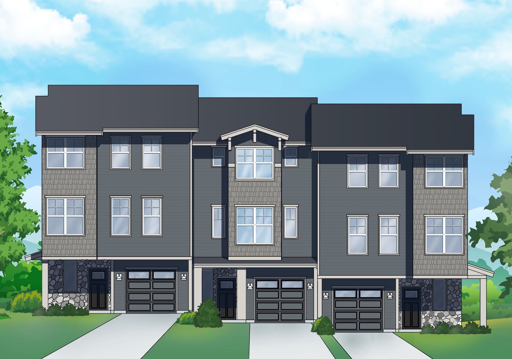 Triplex B Floor Plan 2 Middle Unit | John Day Homes